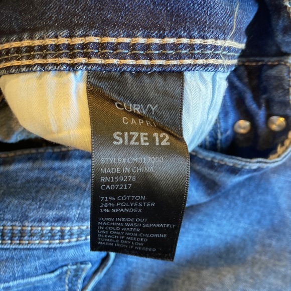 copperflash | Jeans | Copperflash Embroidered Denim Curvy Capris Size 2 ...